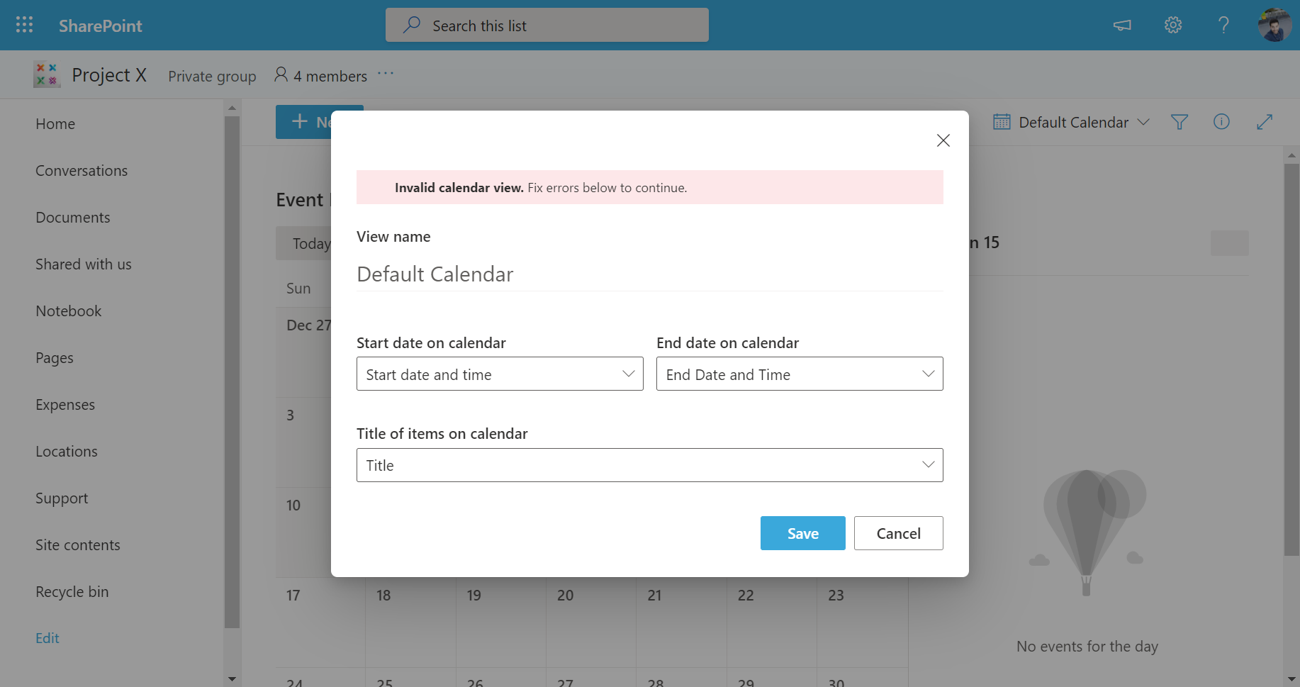 How to define a modern calendar view as default view - HANDS ON Lists